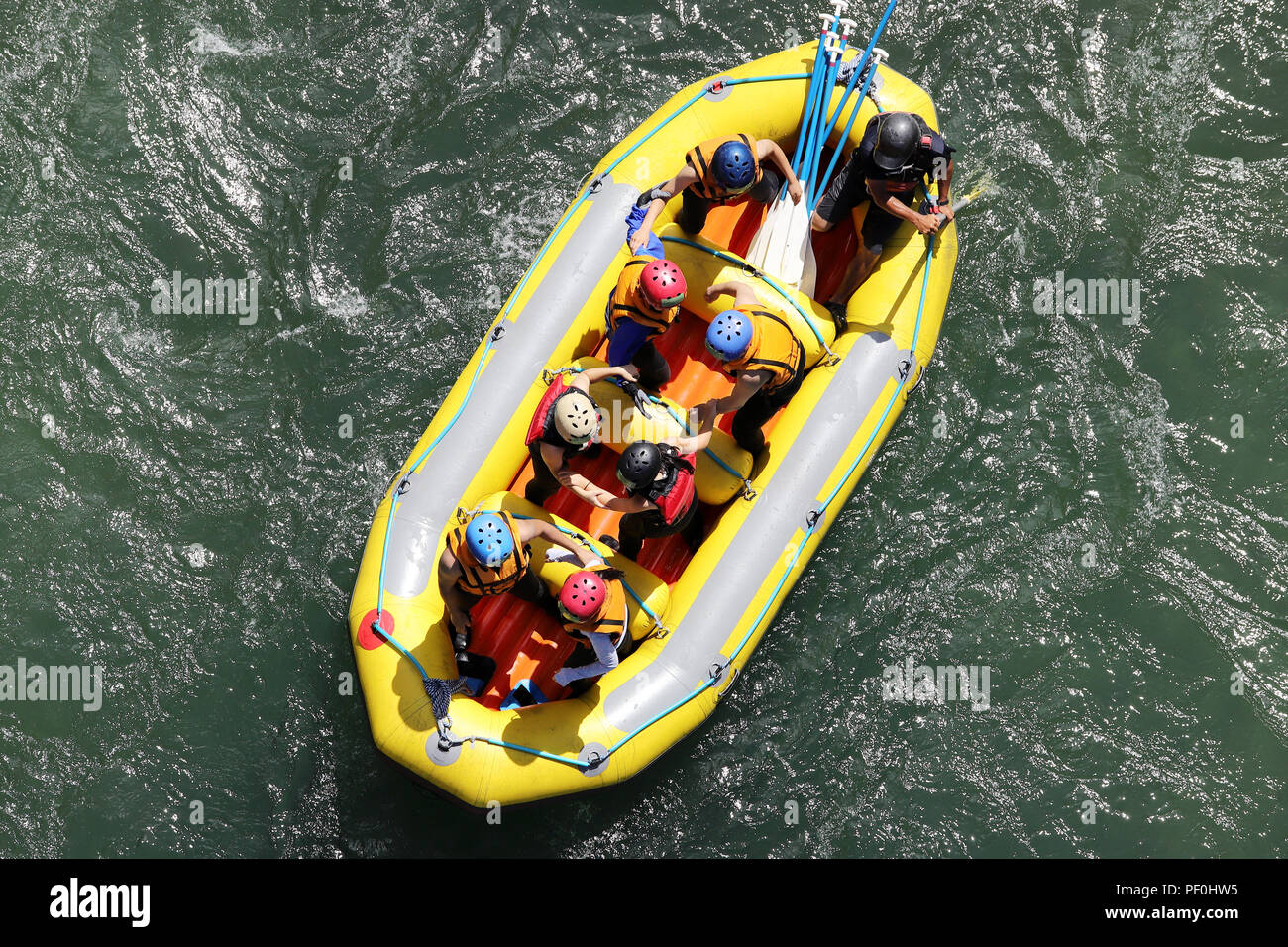 Water rafting on the rapids of river Yosino in Koboke Canyon, Japan ...