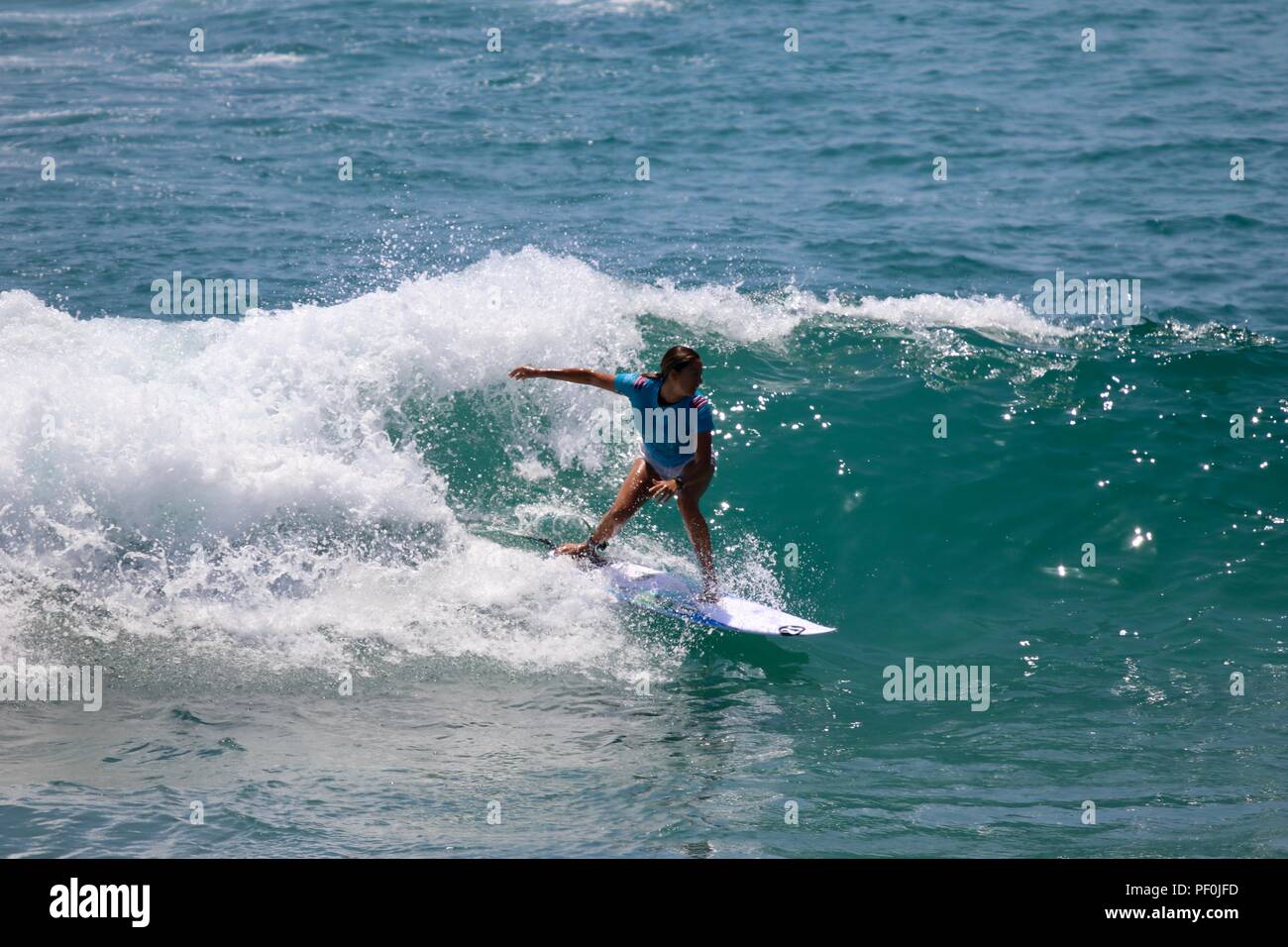 Malia Manuel competing in the US Open of Surfing 2018 Stock Photo - Alamy