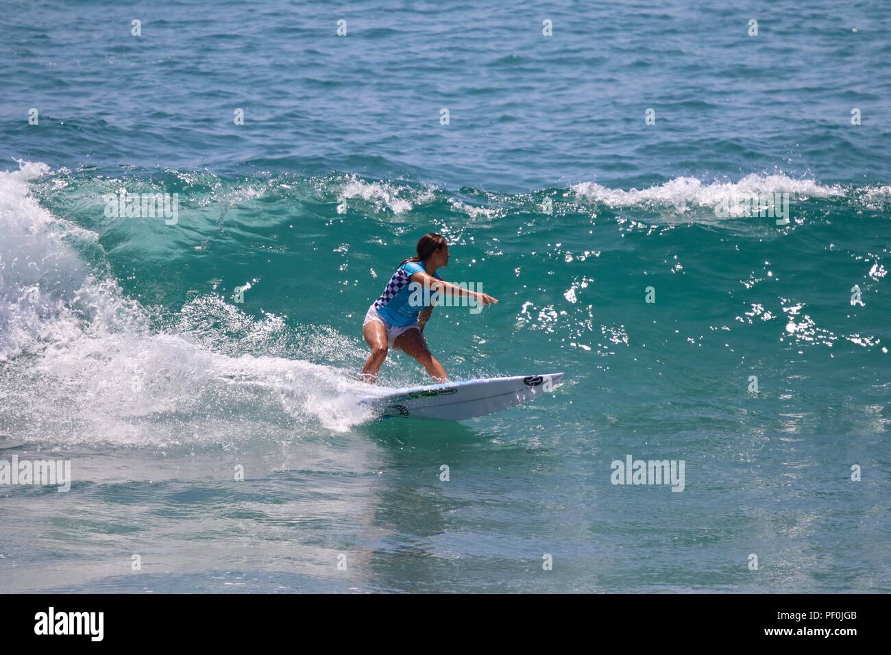 Malia Manuel competing in the US Open of Surfing 2018 Stock Photo - Alamy