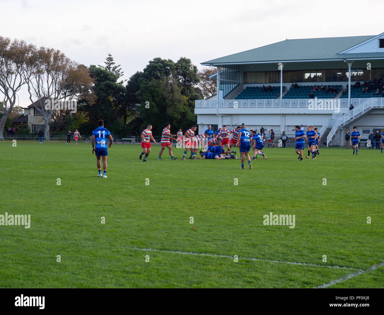 Rugby Game At Hutt Recreation Ground Stock Photo - Alamy
