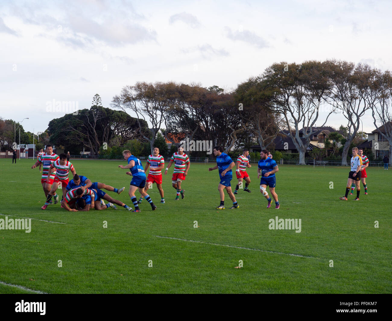 Rugby Game At Hutt Recreation Ground Stock Photo - Alamy