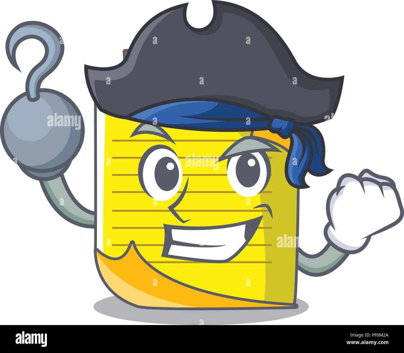 Pirate note paper character cartoon vector illustration Stock Vector ...