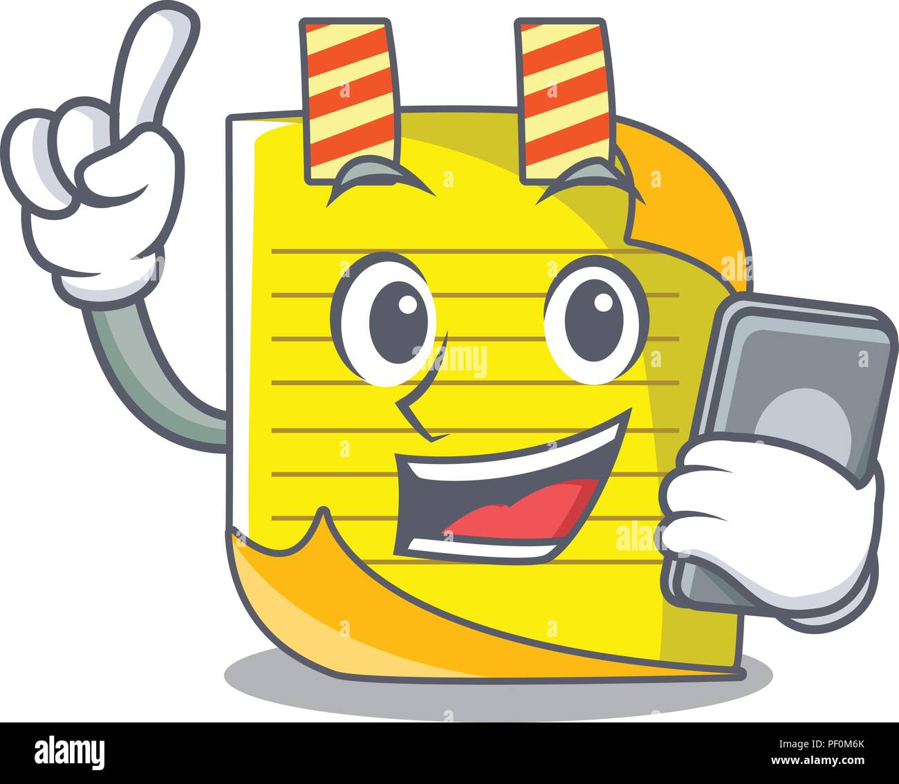 With phone note paper character cartoon vector illustration Stock ...