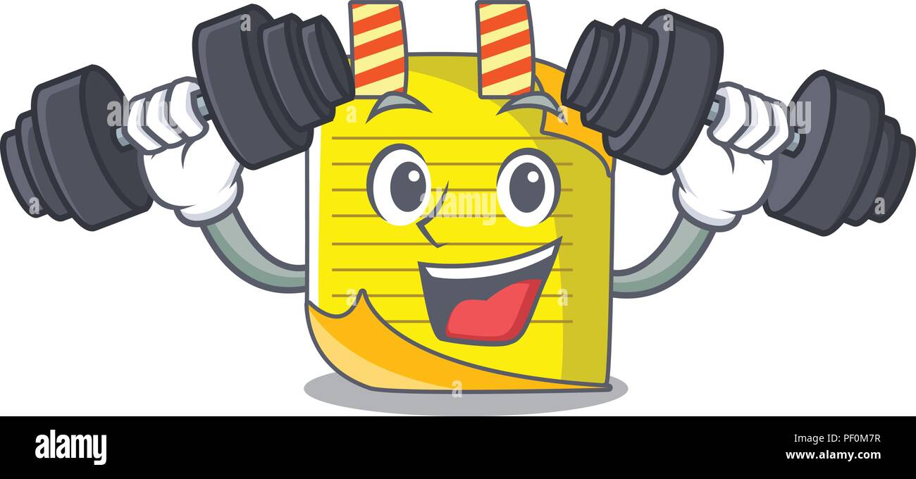 Fitness note paper character cartoon vector illustration Stock Vector ...