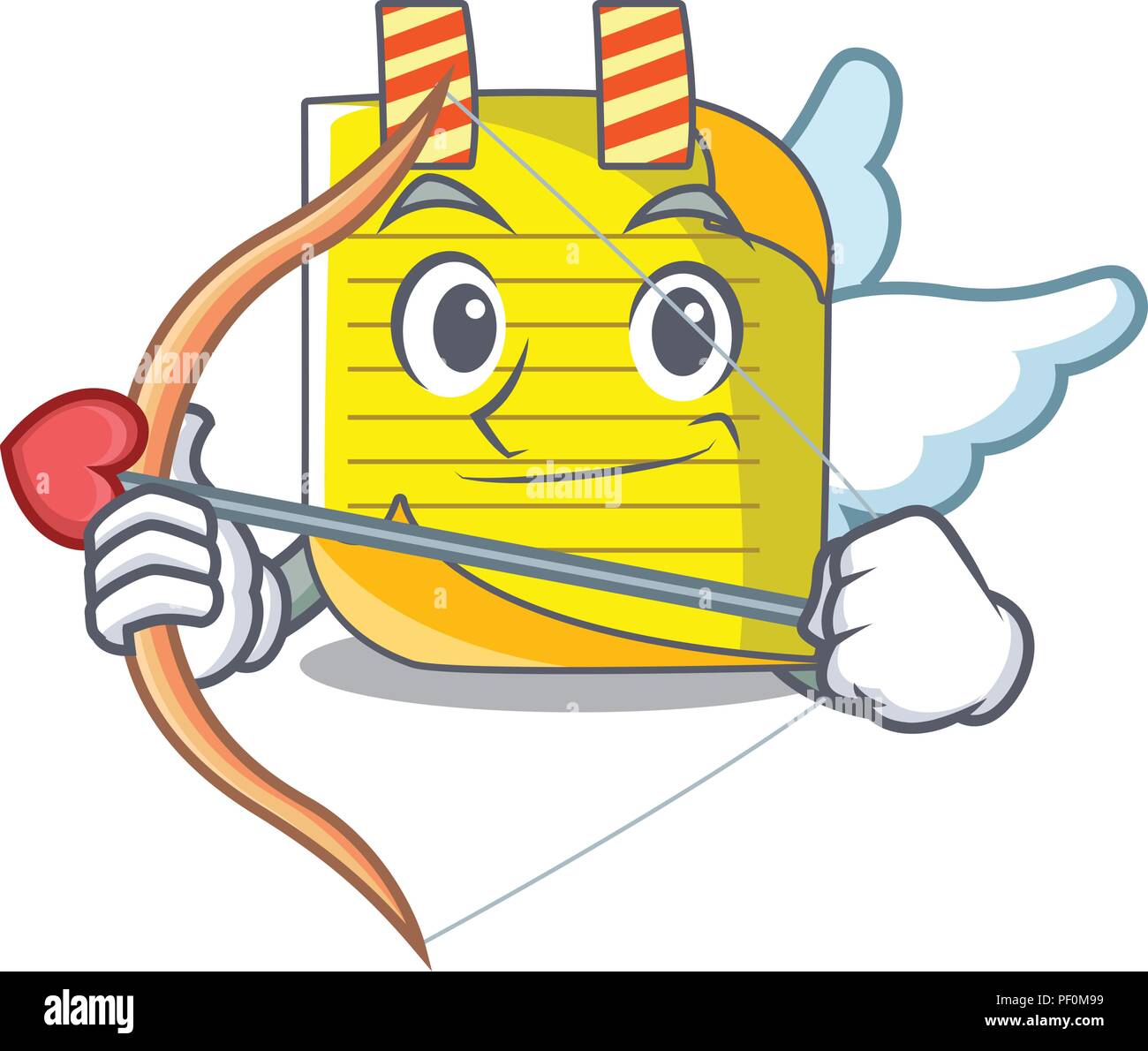 Cupid note paper character cartoon vector illustration Stock Vector ...