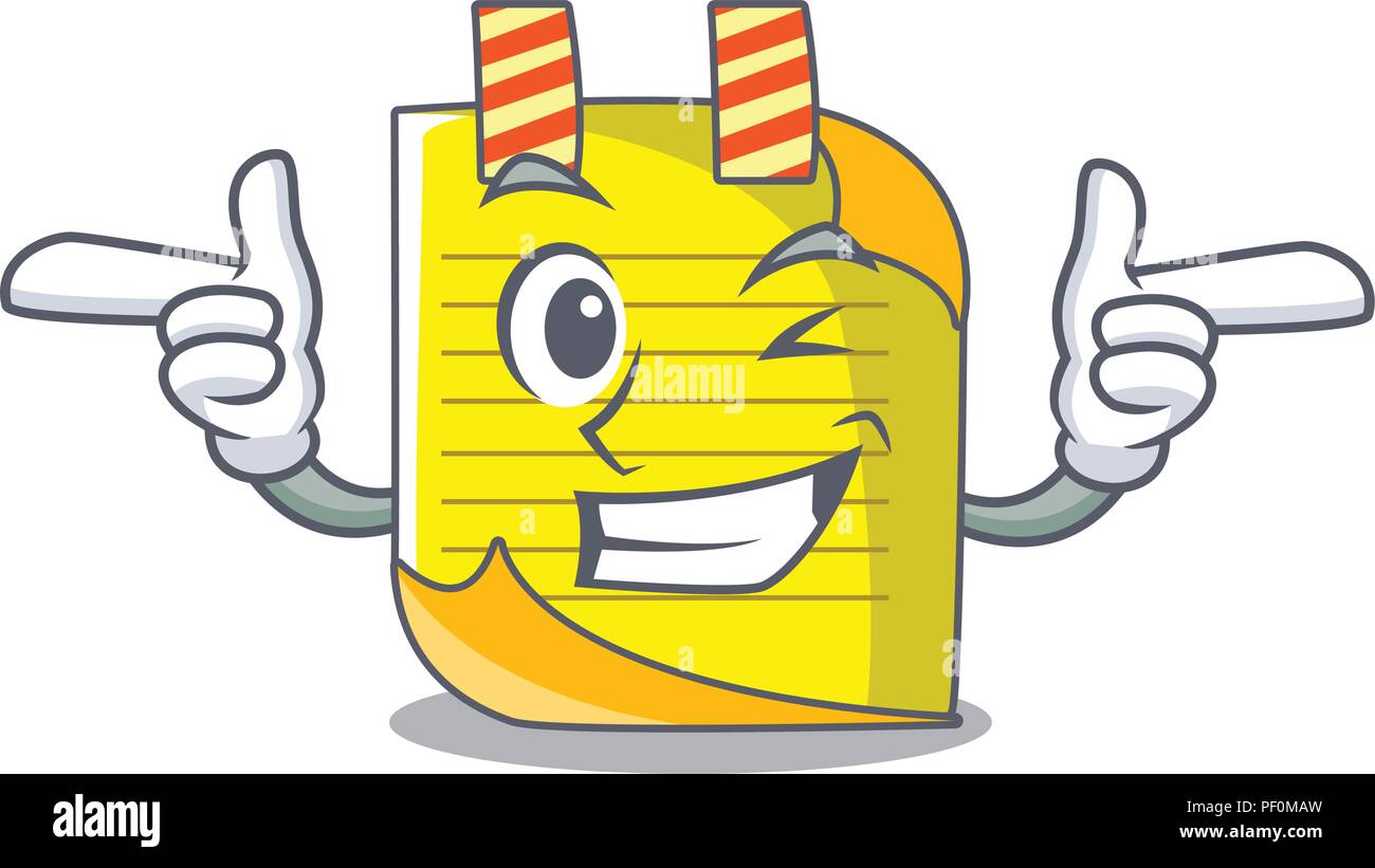 Wink cartoon note paper with conceptual idea vector illustration Stock ...