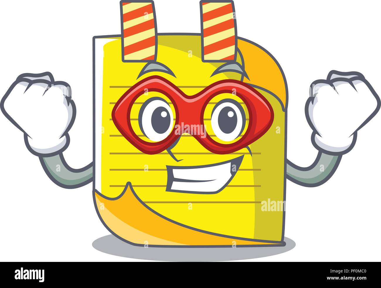 Super hero cartoon note paper with conceptual idea vector illustration ...