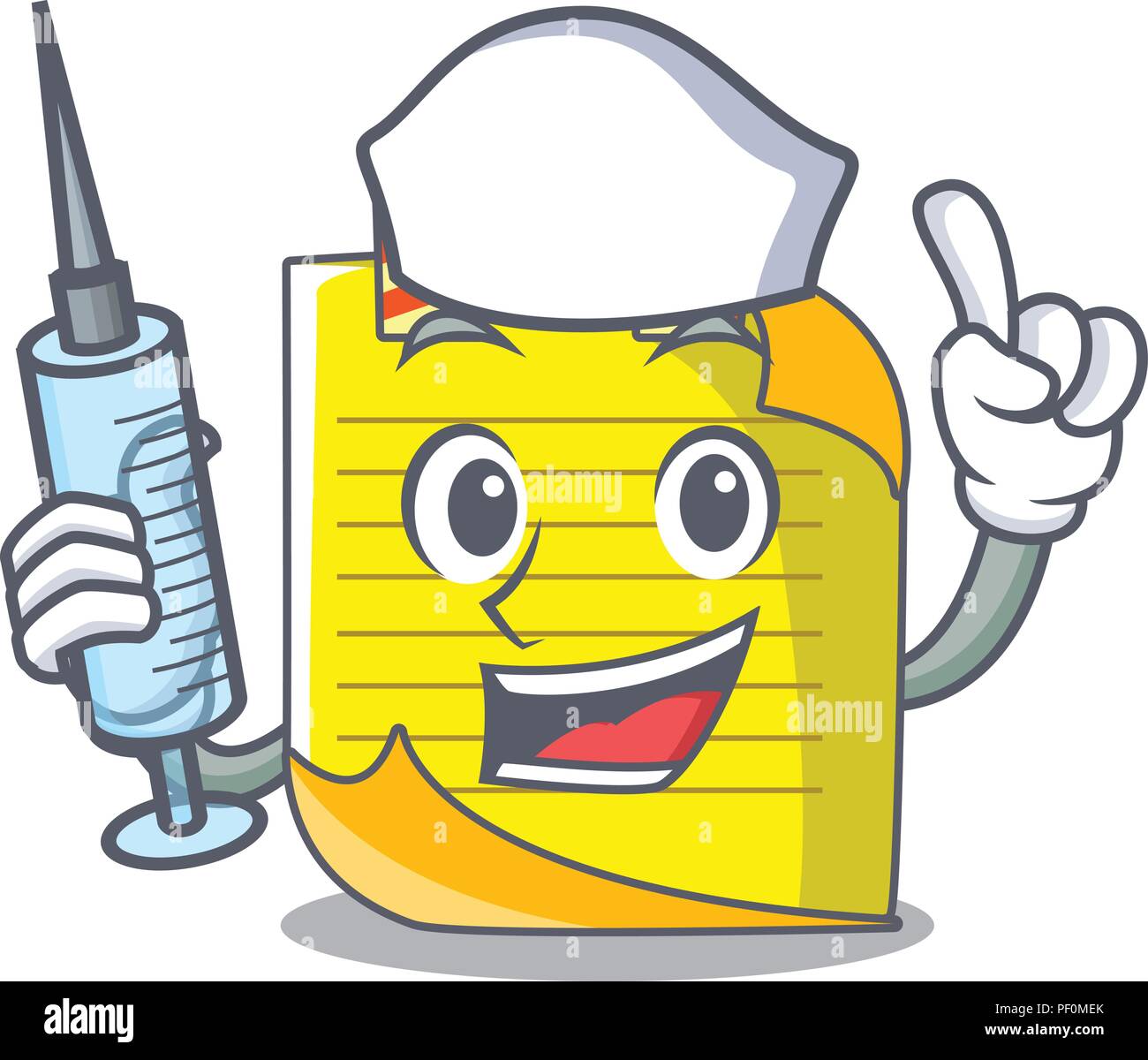 Nurse cartoon note paper with conceptual idea vector illustration Stock ...