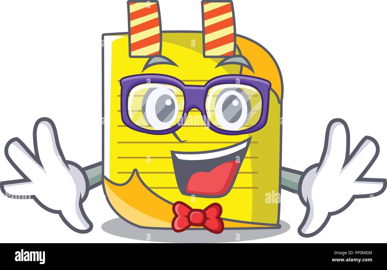 Geek cartoon note paper with conceptual idea vector illustration Stock ...