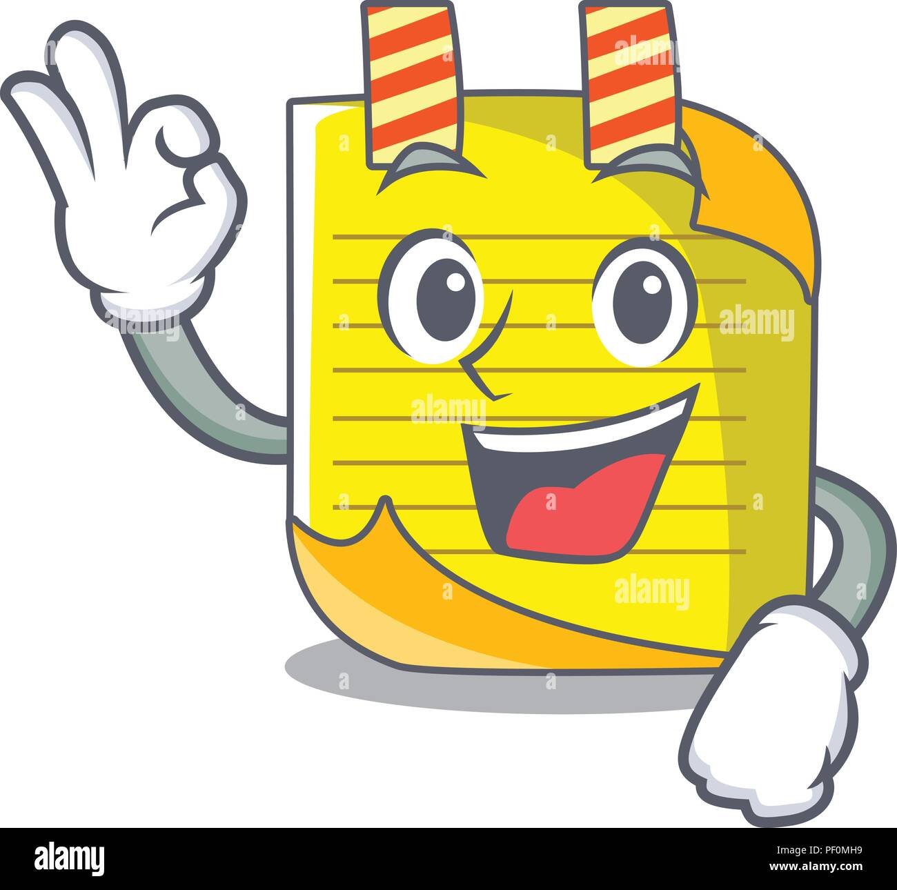 Okay cartoon note paper with conceptual idea vector illustration Stock ...