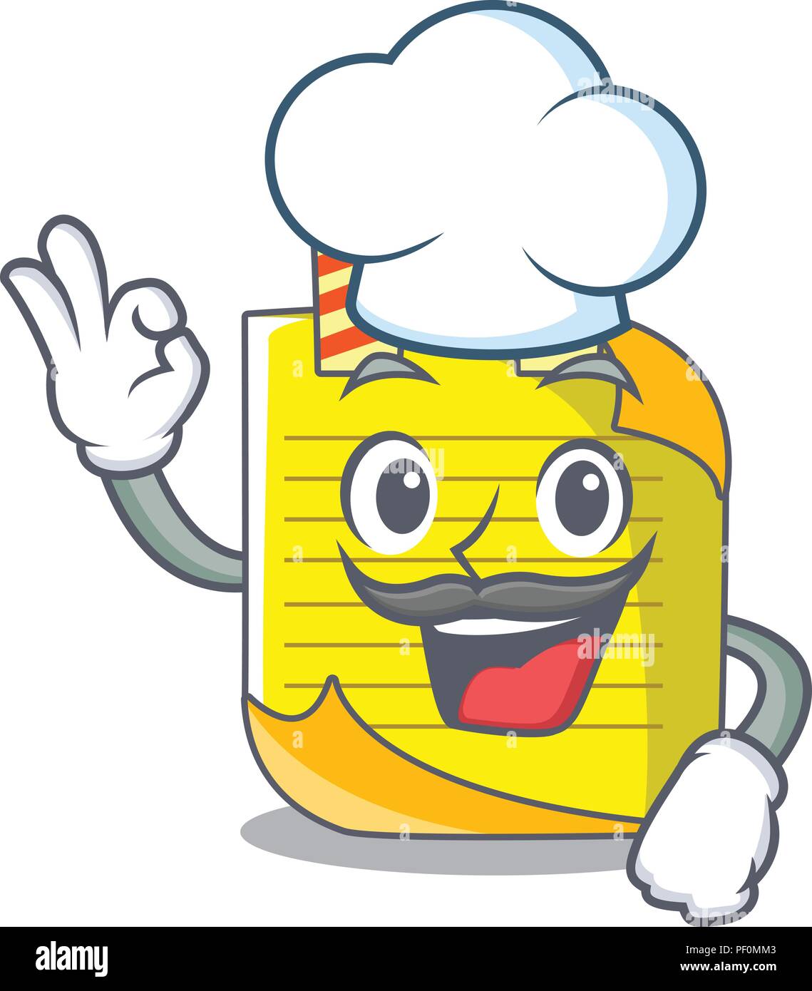 Chef cartoon note paper with conceptual idea vector illustration Stock ...