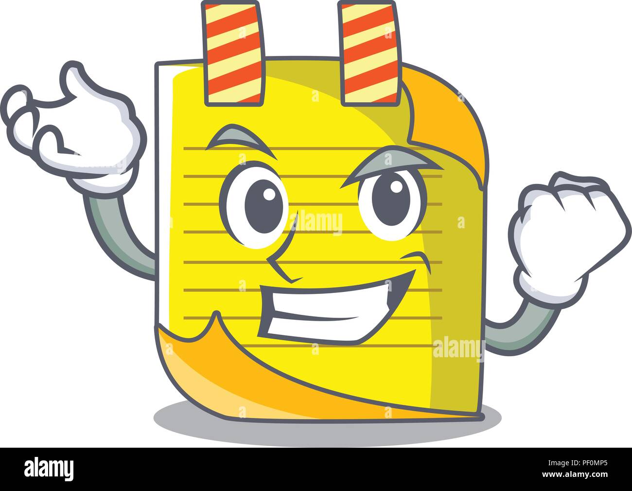 Successful cartoon note paper with conceptual idea vector illustration ...