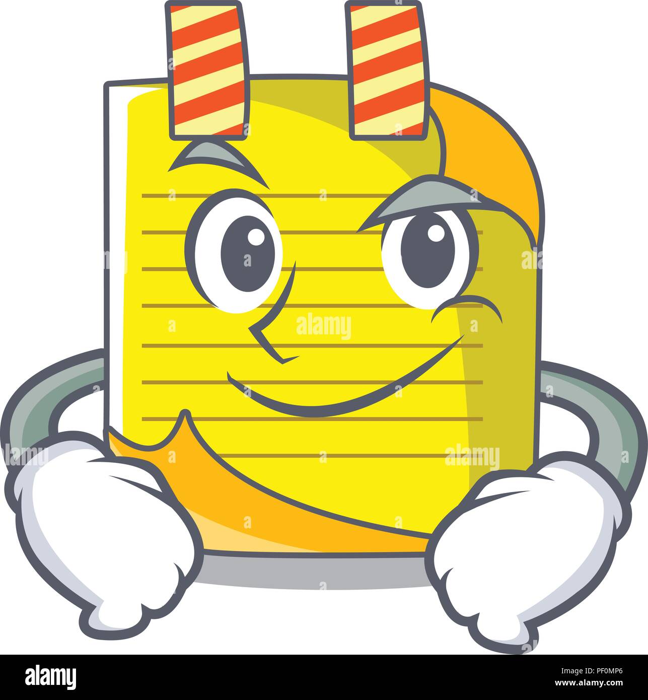 Smirking cartoon note paper with conceptual idea vector illustration ...
