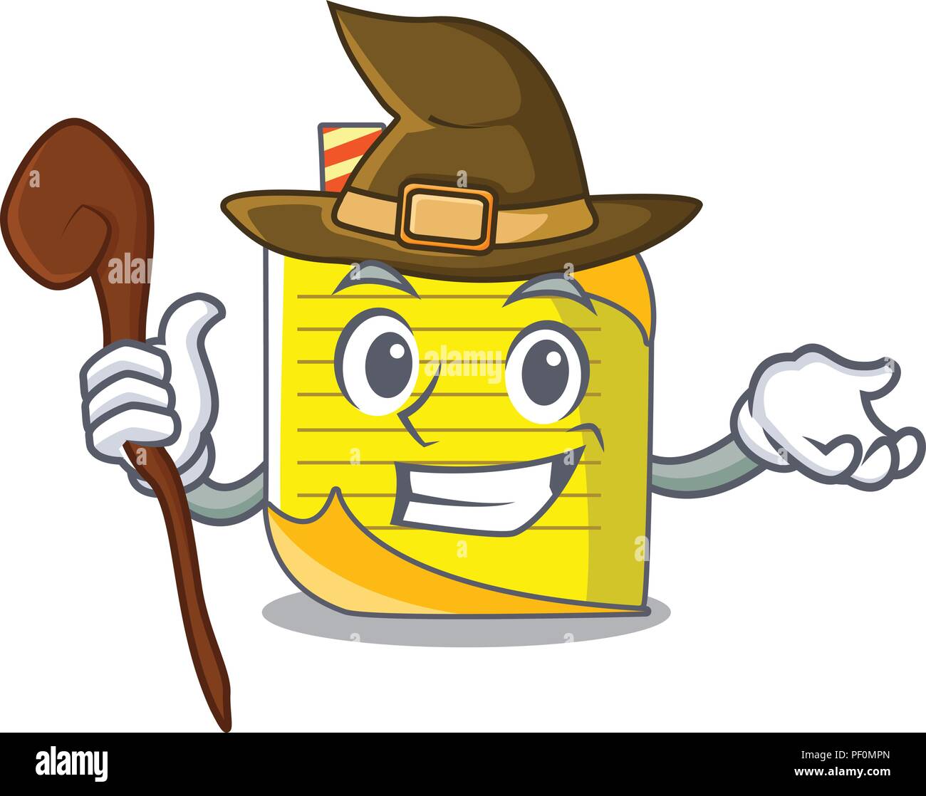 Witch checked note paper mascot vector illustration Stock Vector Image ...