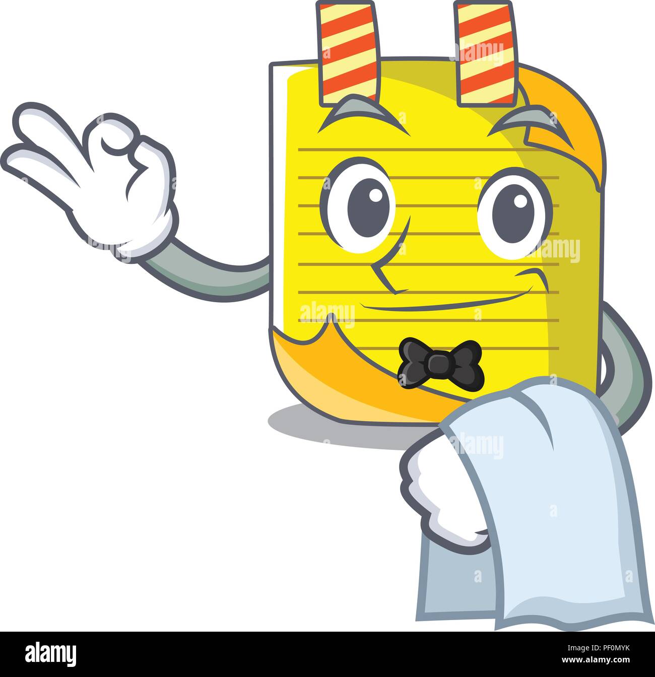 Waiter checked note paper mascot vector illustration Stock Vector Image ...