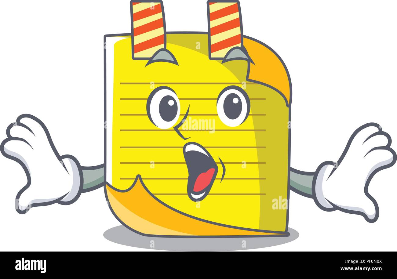 Surprised checked note paper mascot vector illustration Stock Vector ...