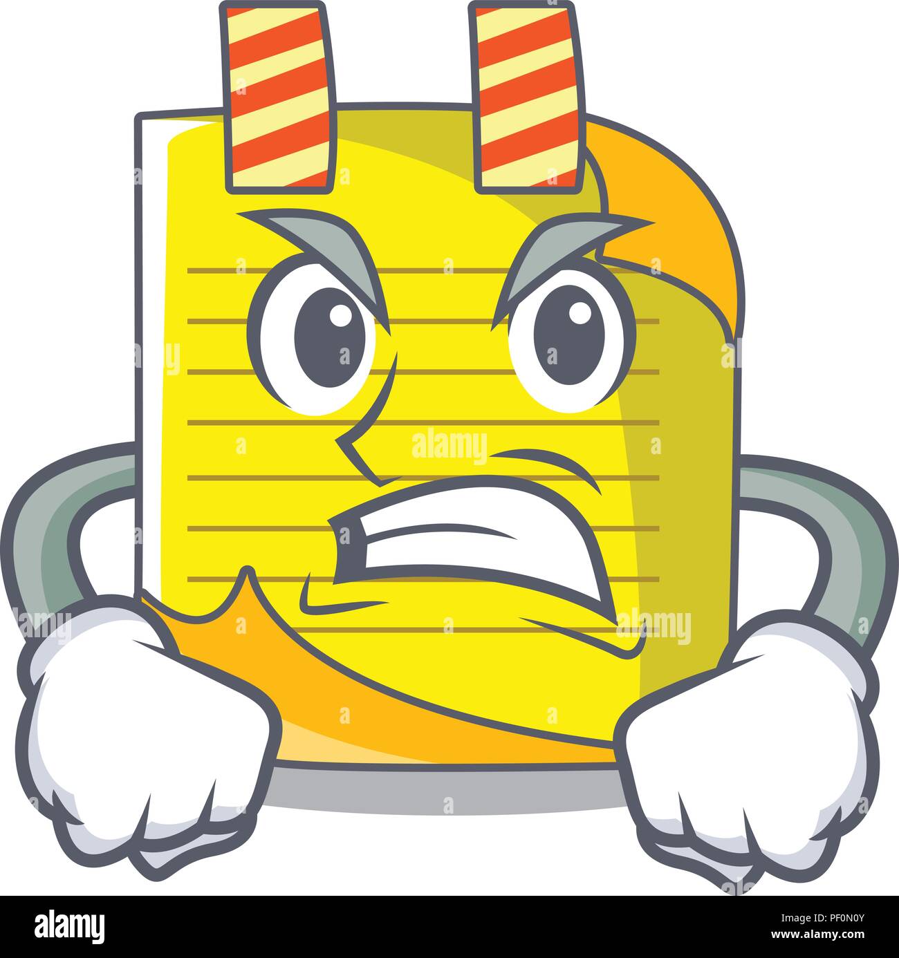 Angry checked note paper mascot vector illustration Stock Vector Image ...