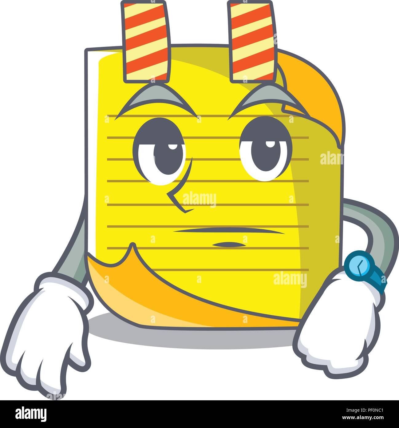 Waiting mascot note paper with bookmark vector illustration Stock ...