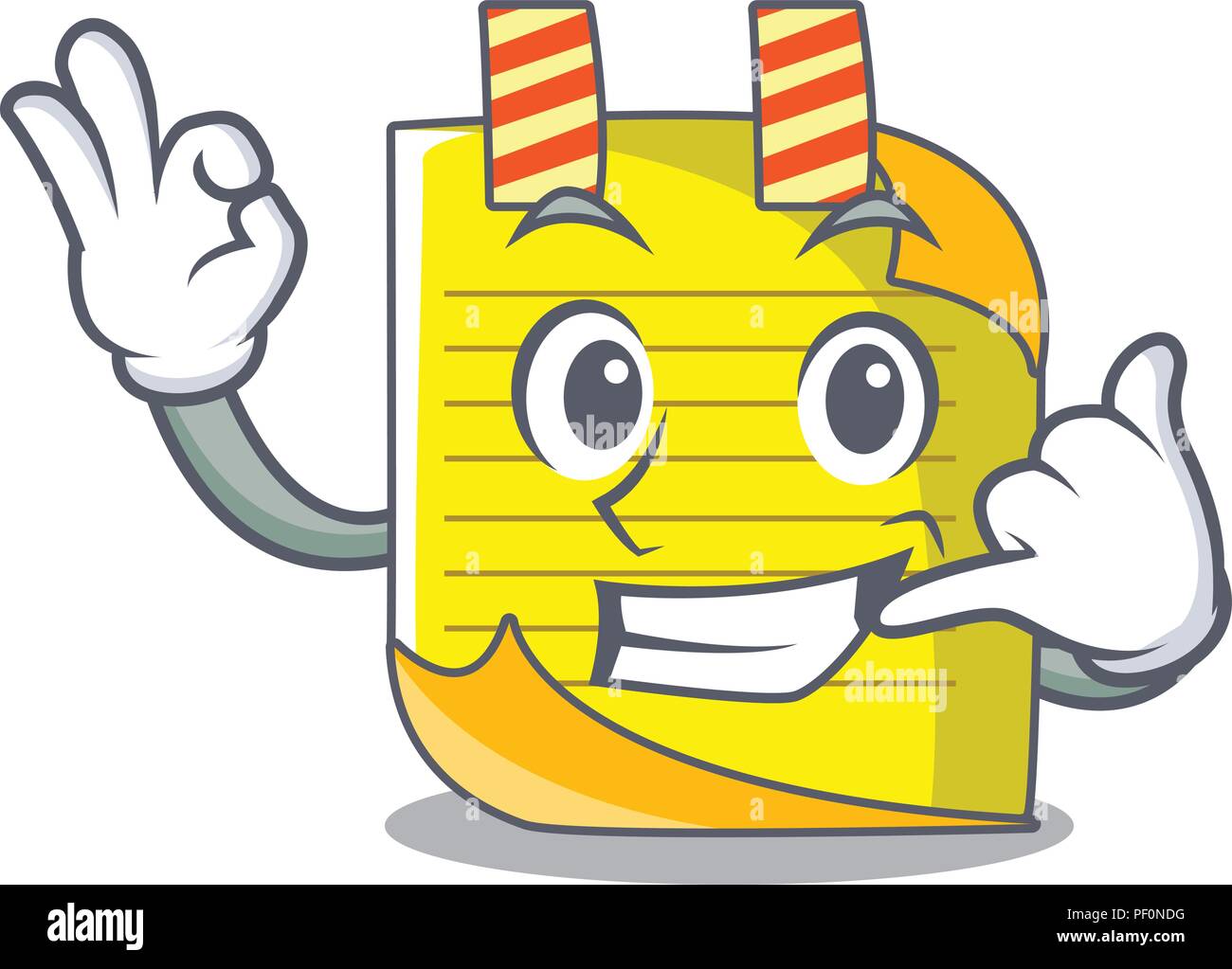 Call me mascot note paper with bookmark vector illustration Stock ...