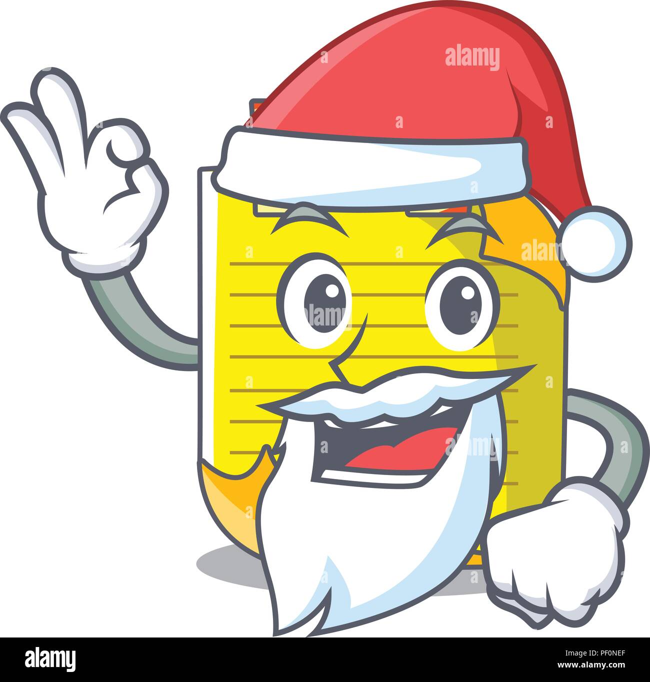 Santa mascot note paper with bookmark vector illustration Stock Vector ...