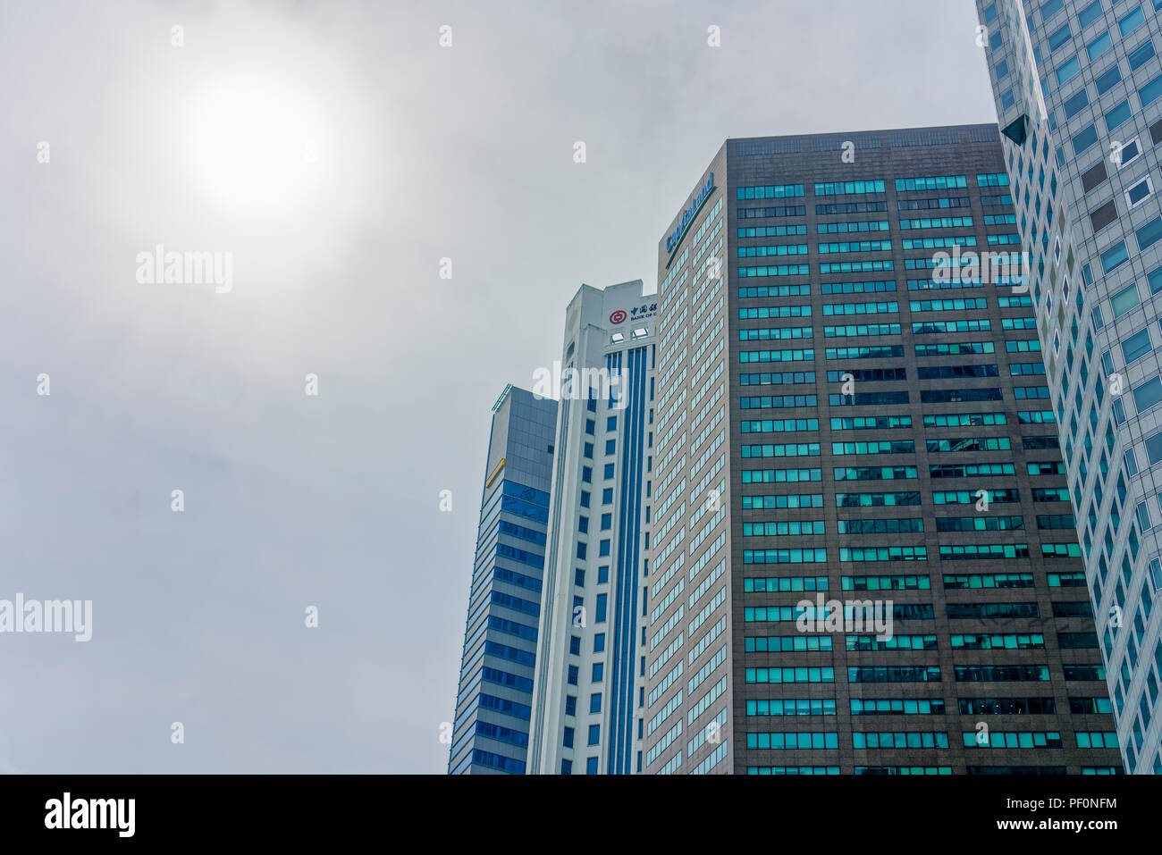 Singapore - August 9: Tall Bank Building skyline Stock Photo - Alamy