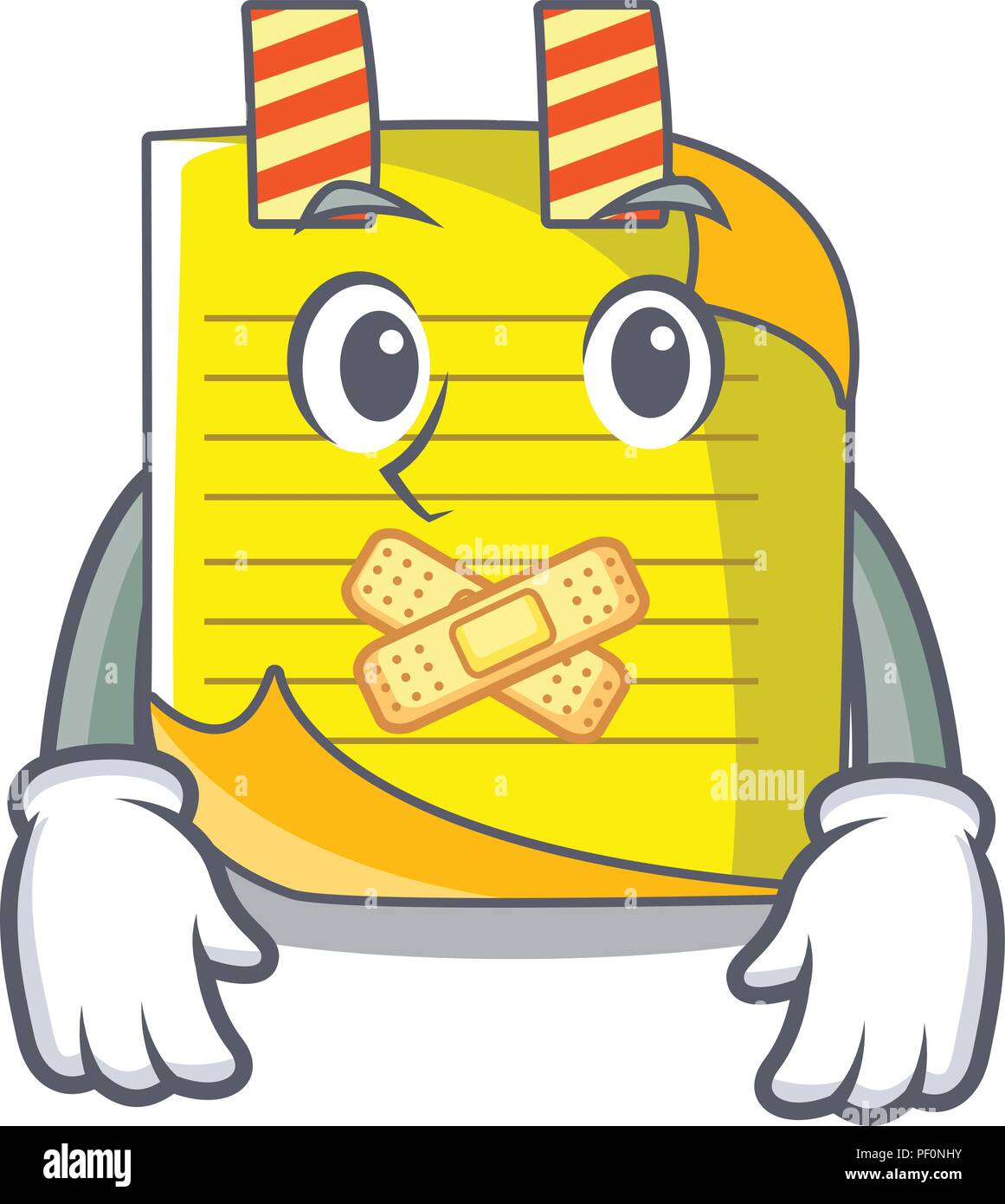 Silent mascot note paper with bookmark vector illustration Stock Vector ...