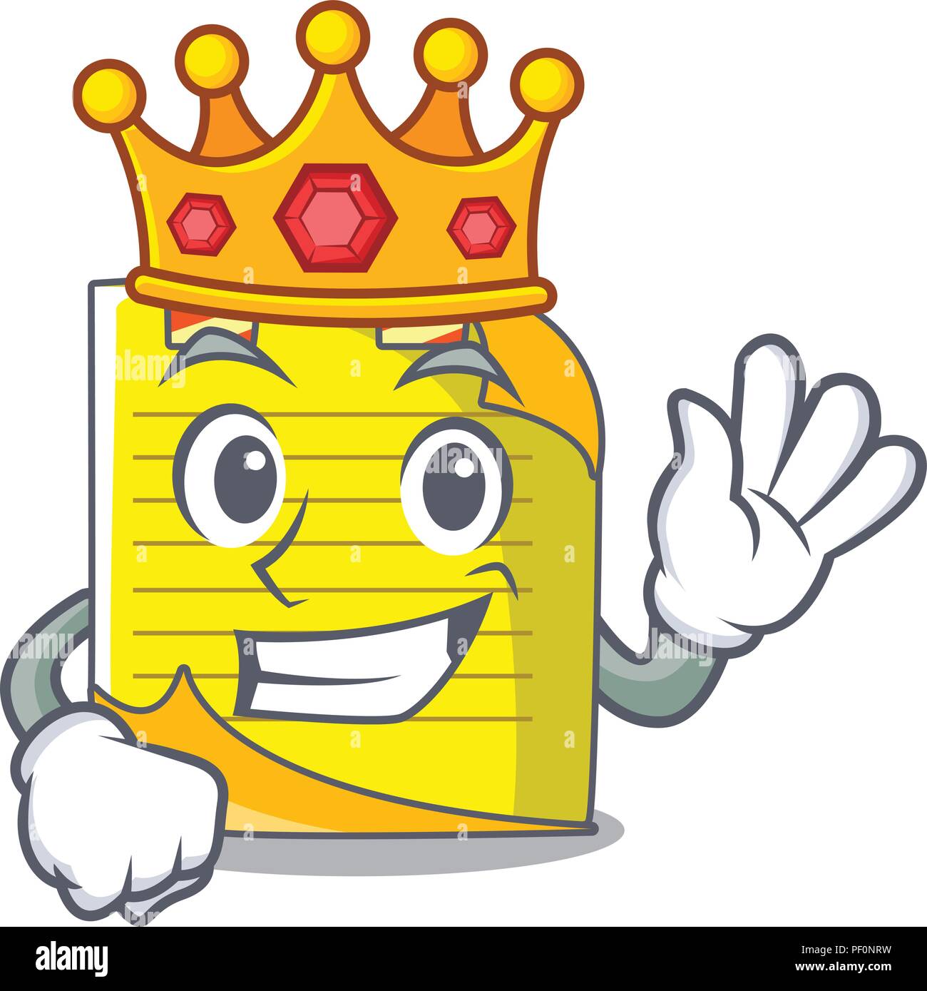 King mascot note paper with bookmark vector illustration Stock Vector ...