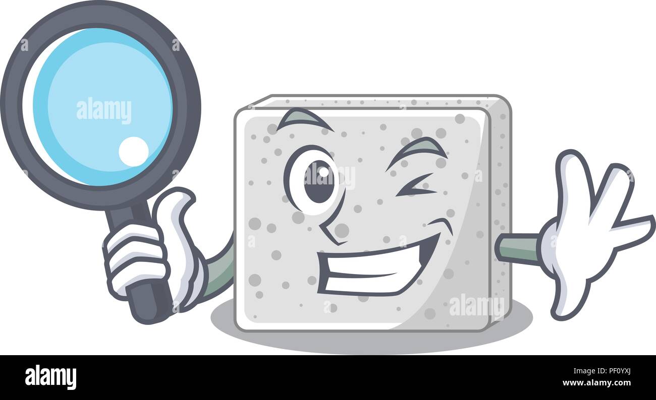 Detective feta cheese pieces character Stock Vector Image & Art - Alamy