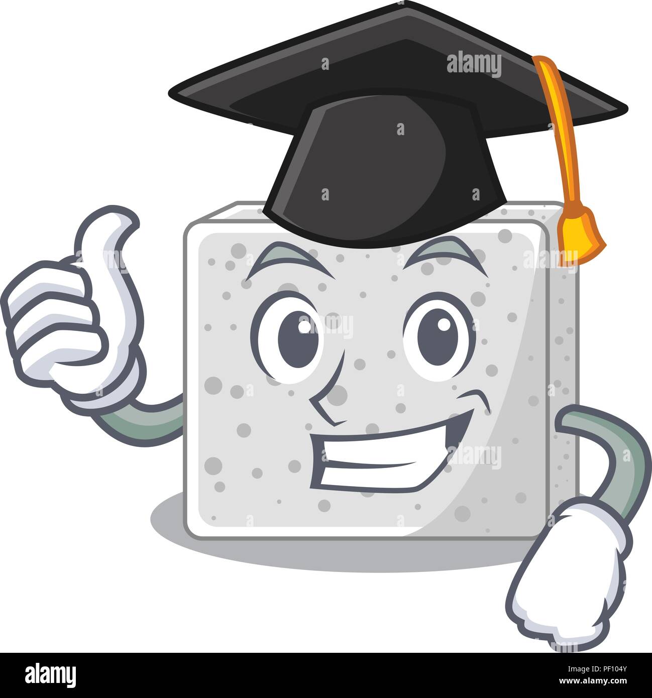 Graduation feta cheese pieces character Stock Vector Image & Art - Alamy