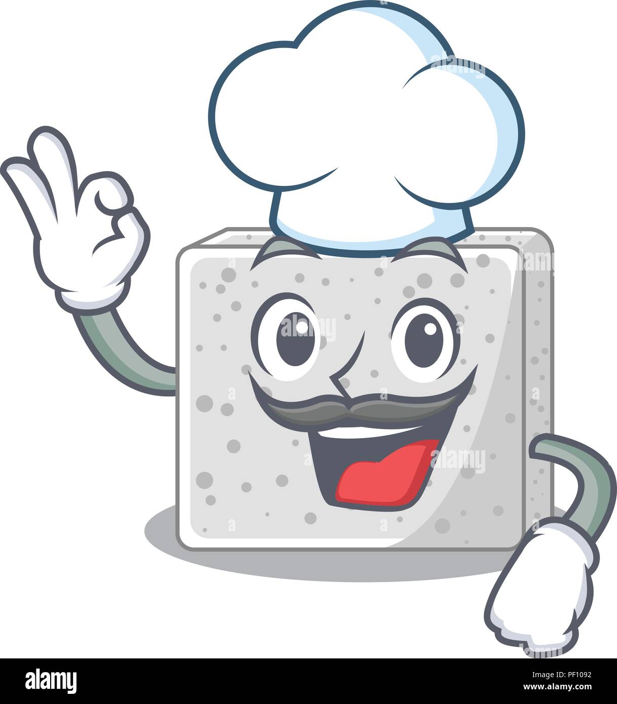 Chef feta cheese pieces character Stock Vector Image & Art - Alamy