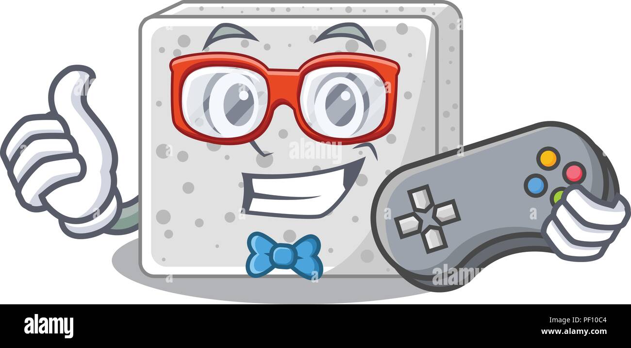 Gamer feta cheese block on plate cartoon Stock Vector Image & Art - Alamy