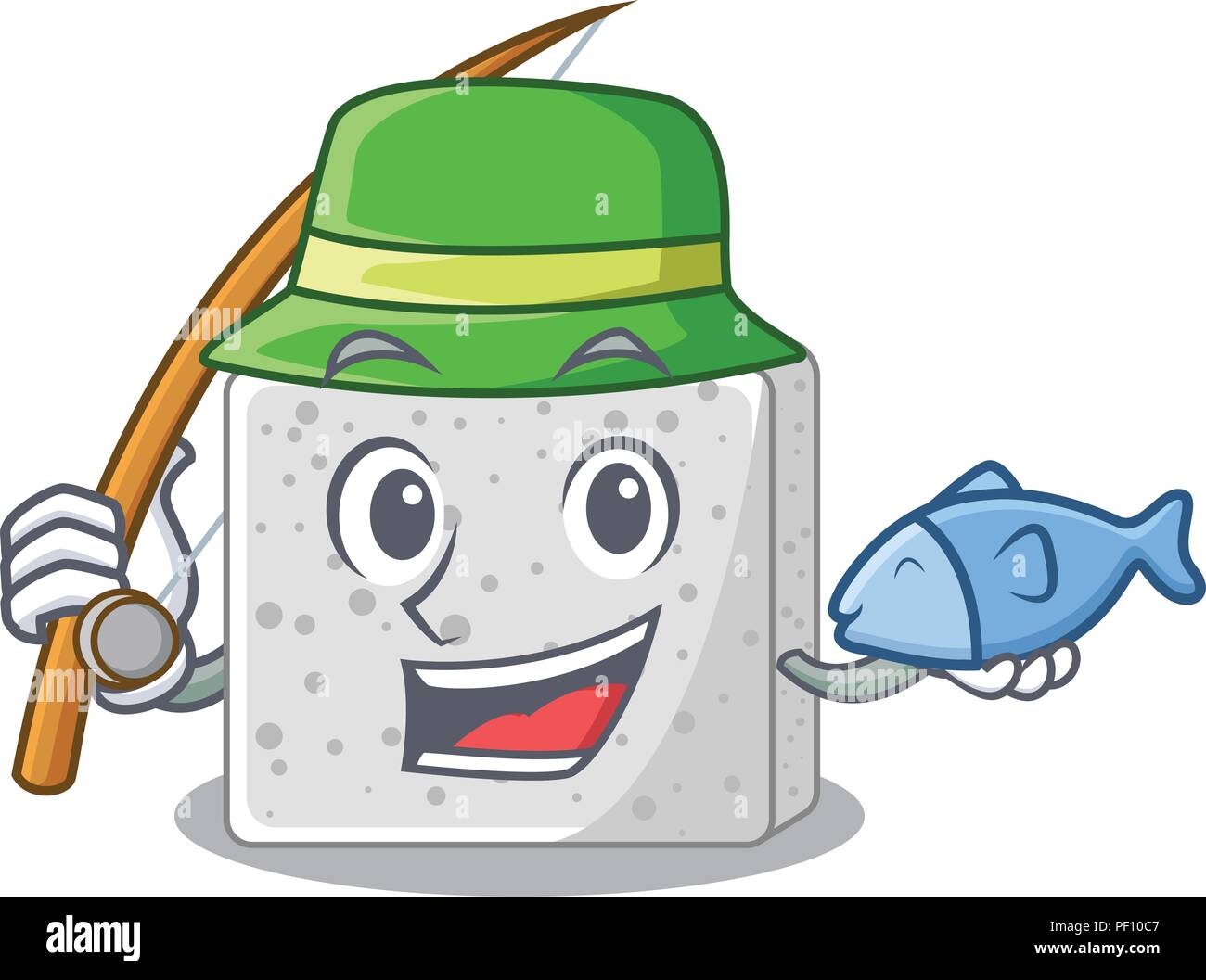 Fishing feta cheese block on plate cartoon Stock Vector Image & Art - Alamy