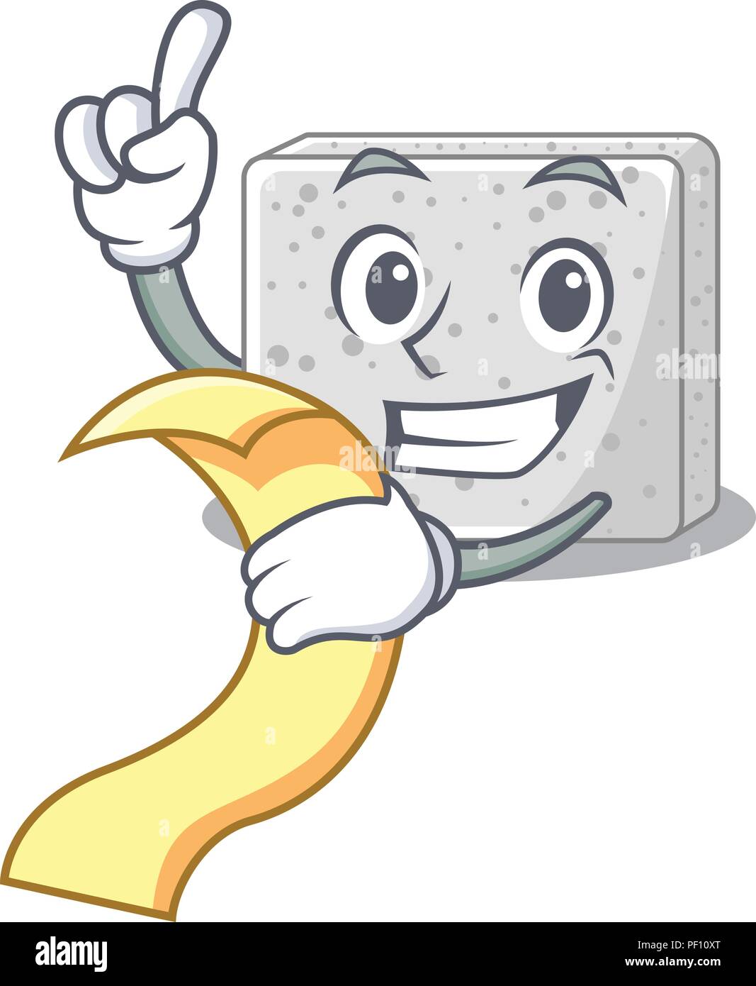 With menu feta cheese block on plate cartoon Stock Vector Image & Art ...