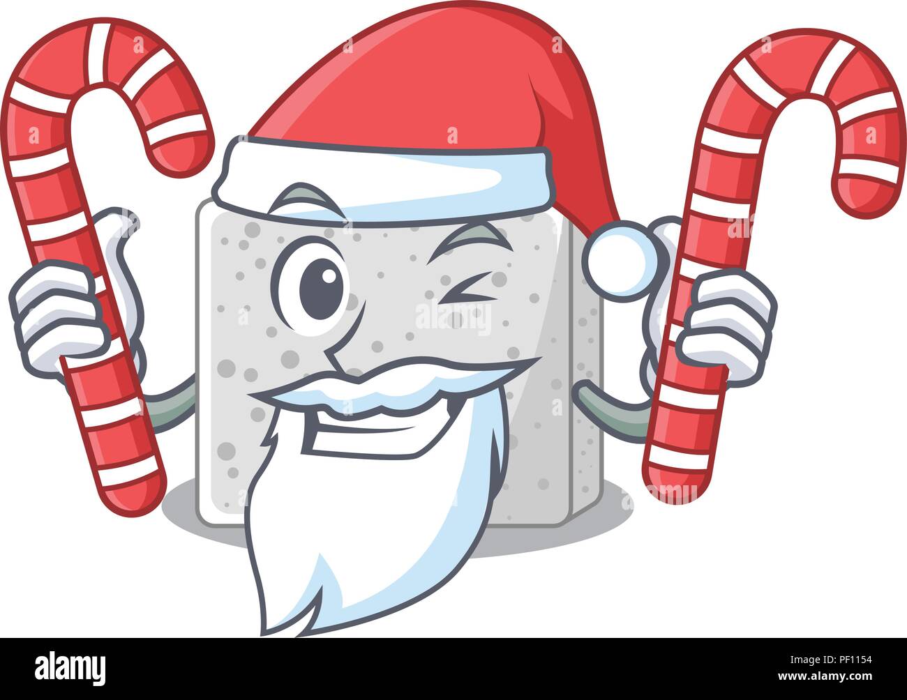 Santa with candy fresh feta cheese isolated on maskot Stock Vector ...