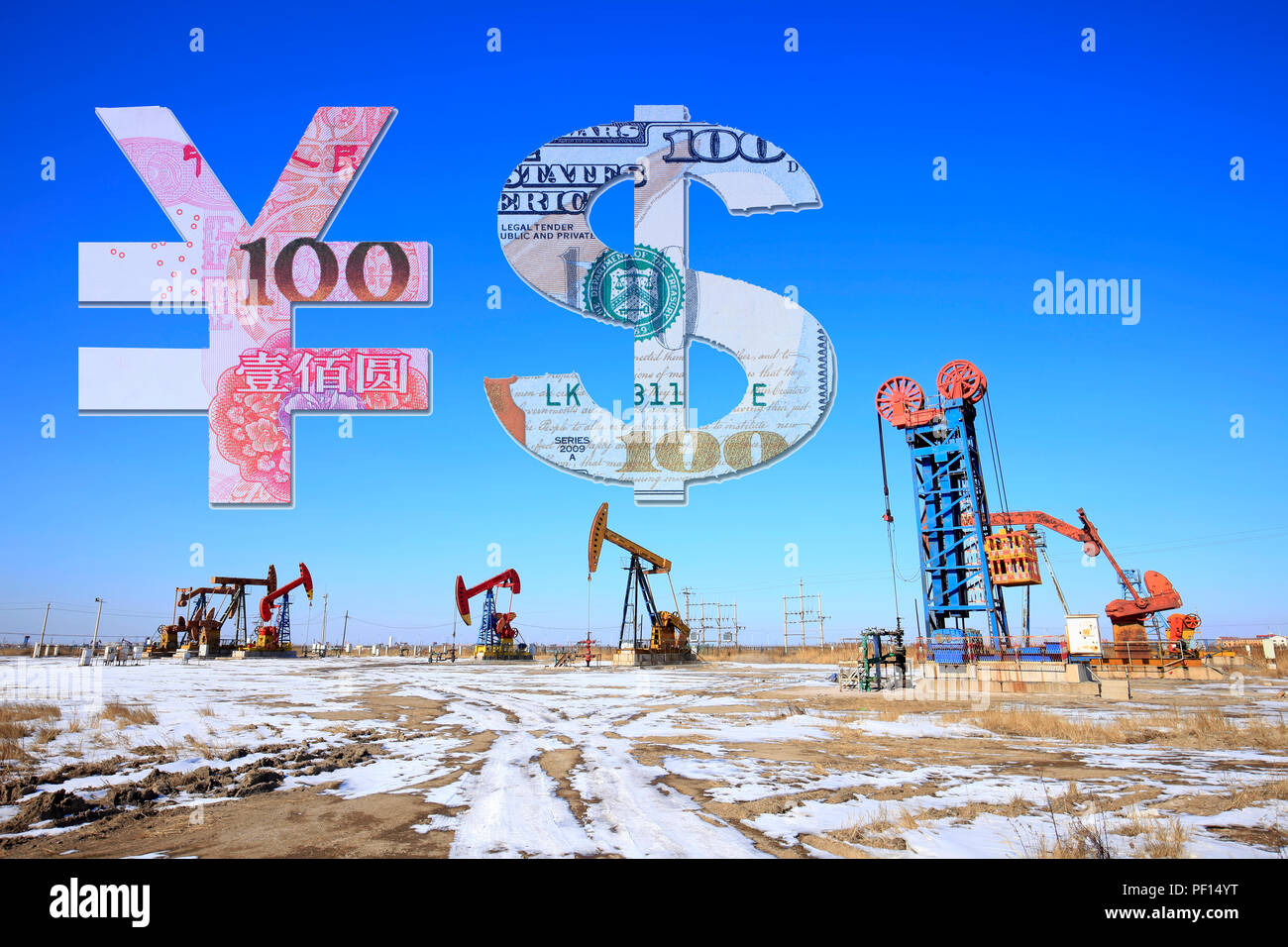 Dollars, yuan and oil pumps,Petroleum, petrodollar and crude oil ...