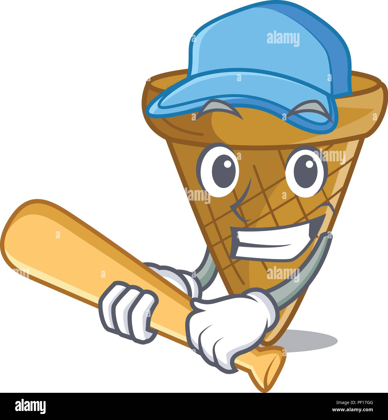 Playing baseball wafer cone character cartoon Stock Vector Image & Art ...