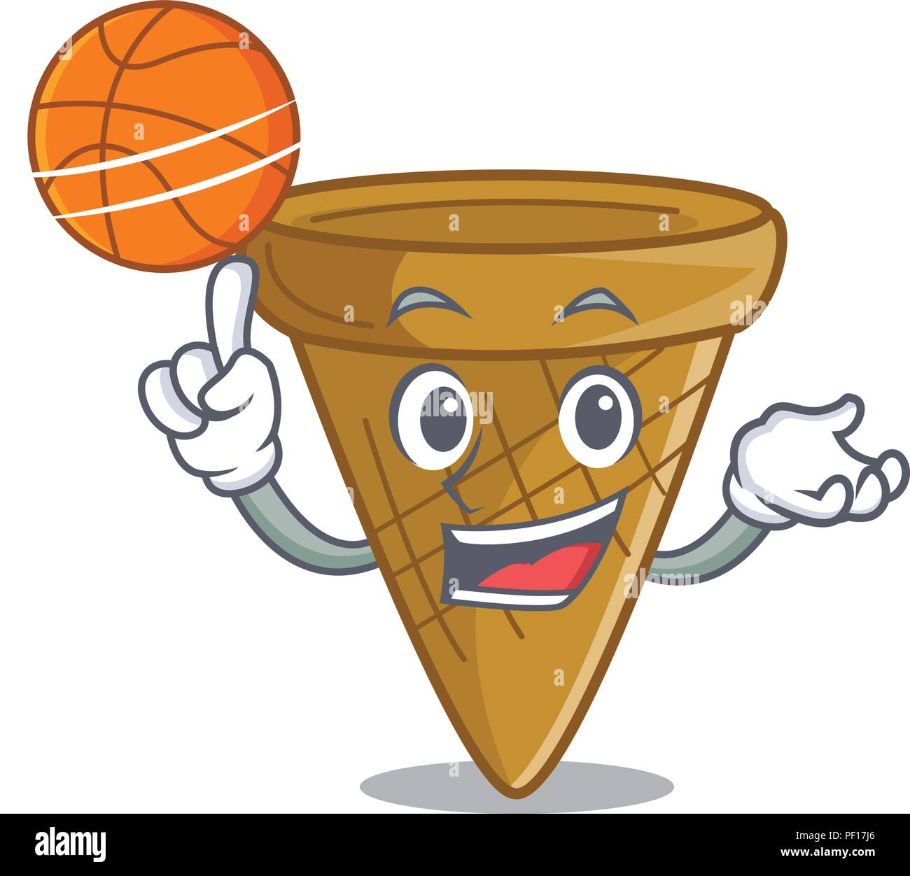 With basketball wafer cone character cartoon Stock Vector Image & Art ...