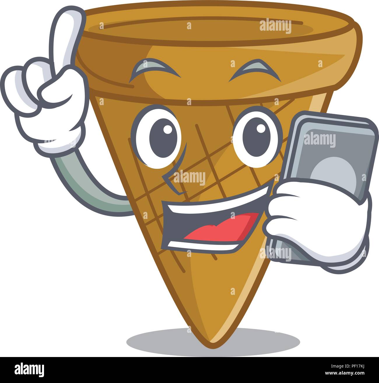 With phone wafer cone character cartoon Stock Vector Image & Art - Alamy