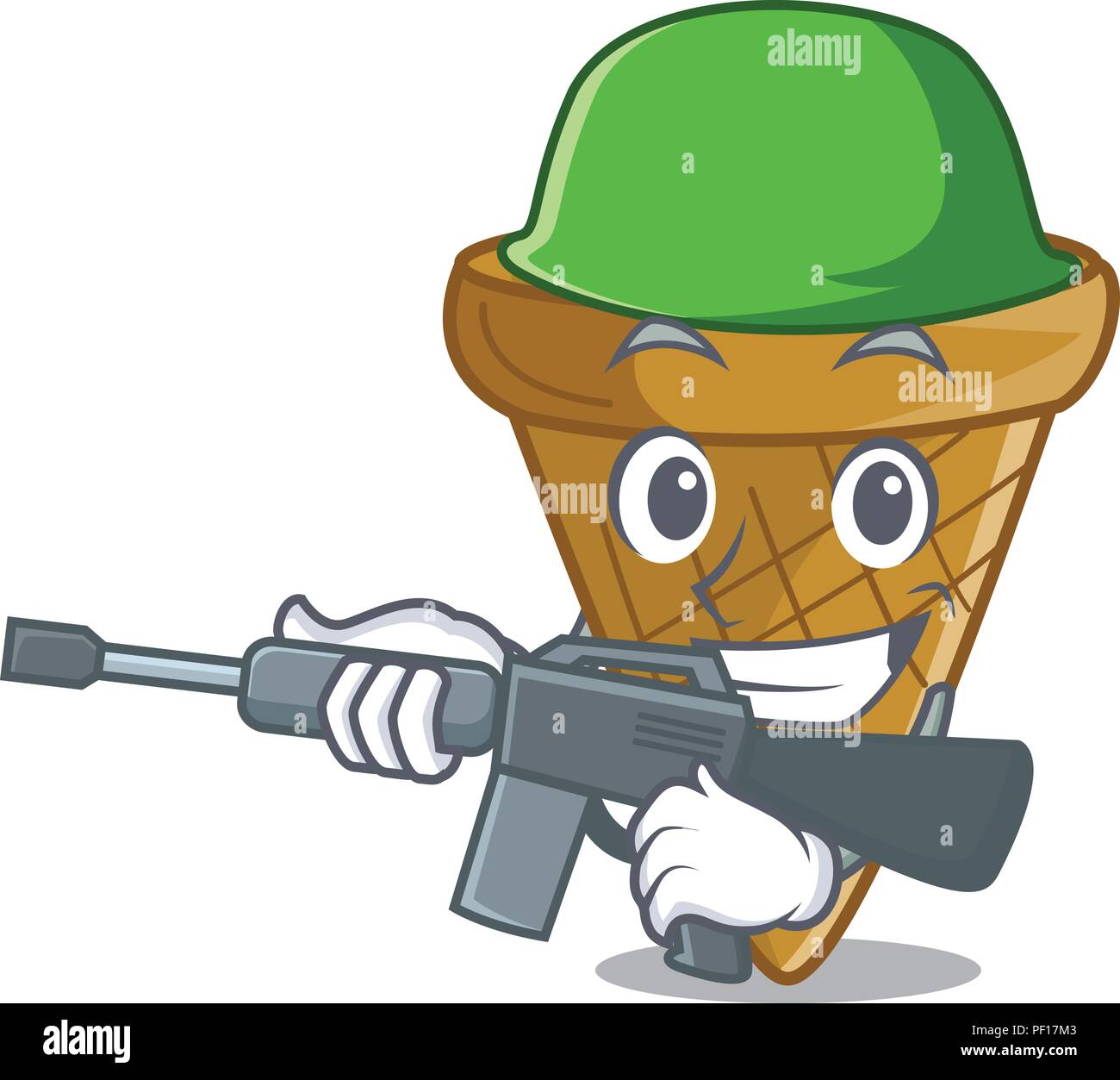 Army wafer cone character cartoon Stock Vector Image & Art - Alamy