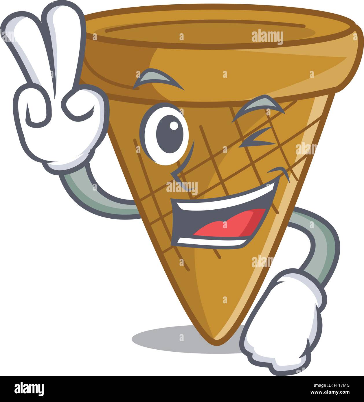 Two finger cartoon ice cream wafer cone Stock Vector Image & Art - Alamy