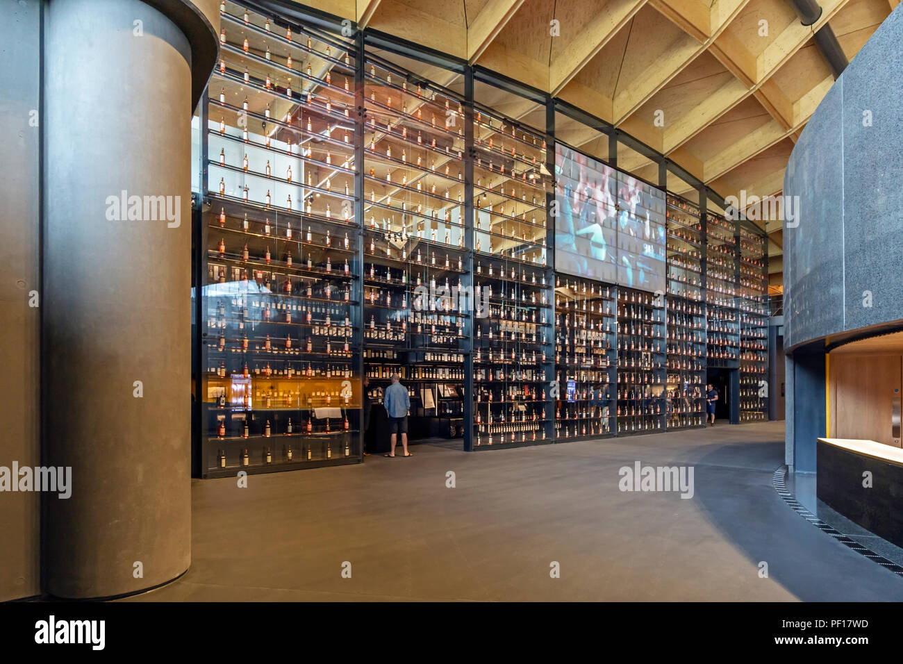 Interior view of new Macallan whisky distillery visitor centre in the ...