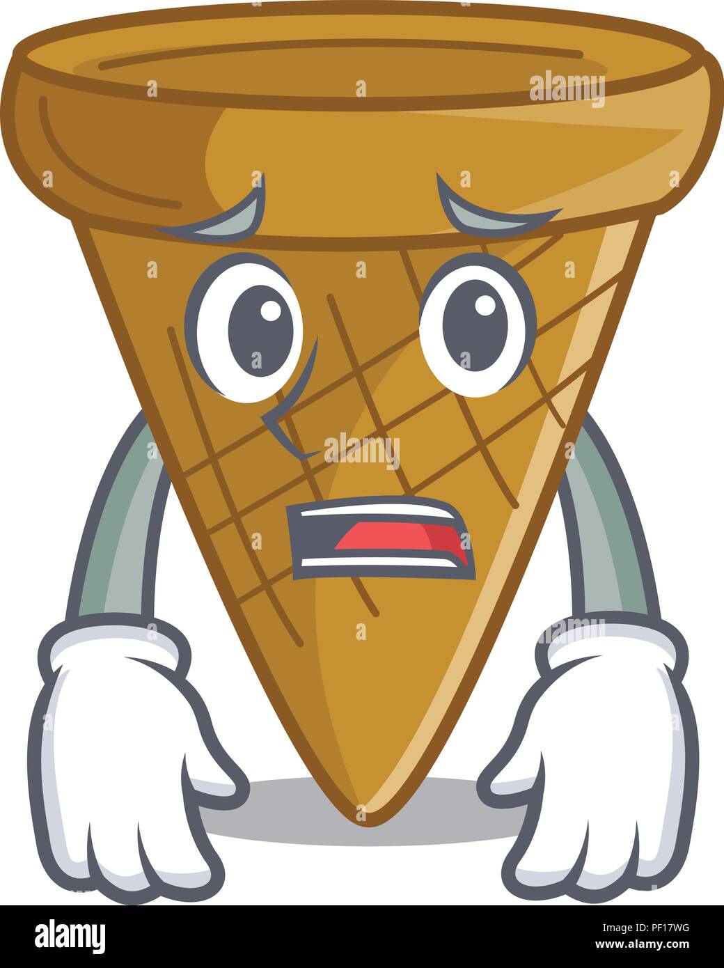 Afraid empty wafer cone for ice cream character Stock Vector Image ...
