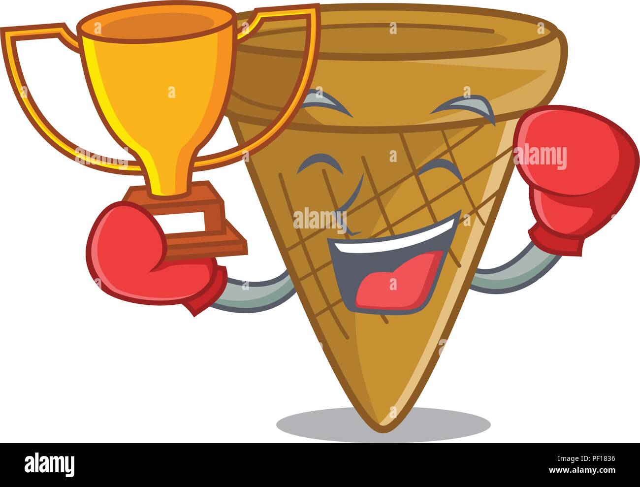 Boxing winner sweet wafer cone isolated on maskot Stock Vector Image ...