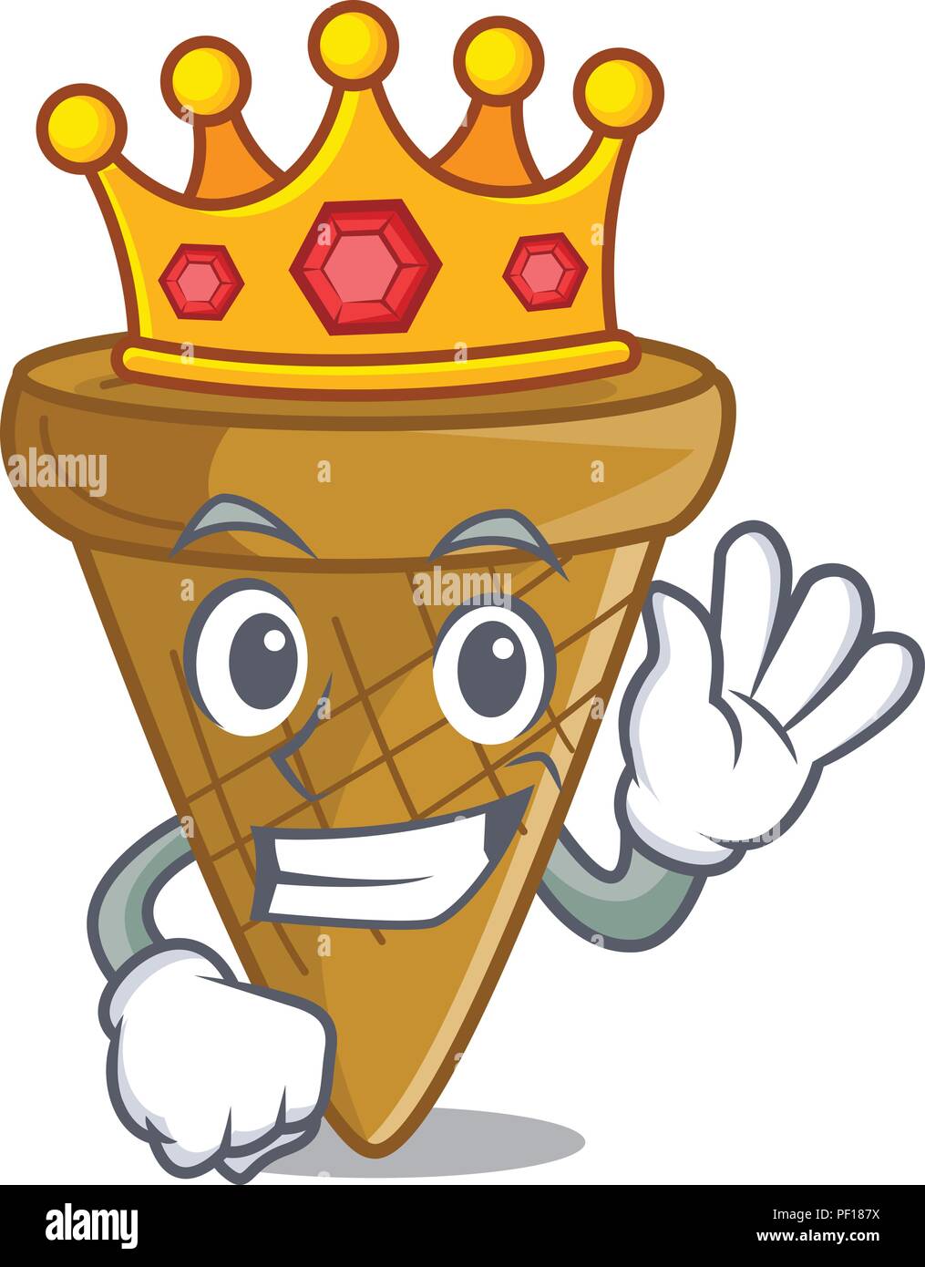 King sweet wafer cone isolated on maskot Stock Vector Image & Art - Alamy