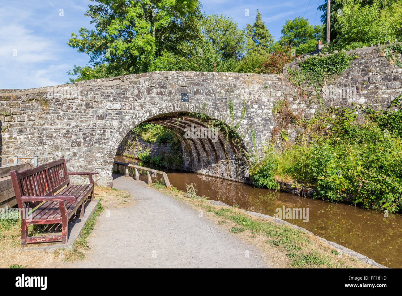 Canal and bridge in Talybont-on Usk in Wales, UK Stock Photo - Alamy