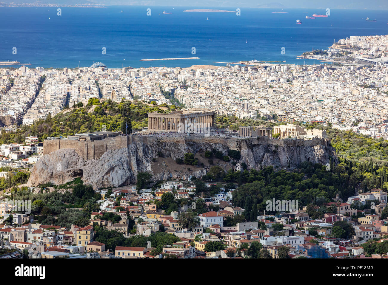 Athens, Greece. Athens Acropolis and city aerial view from Lycabettus hill Stock Photo - Alamy