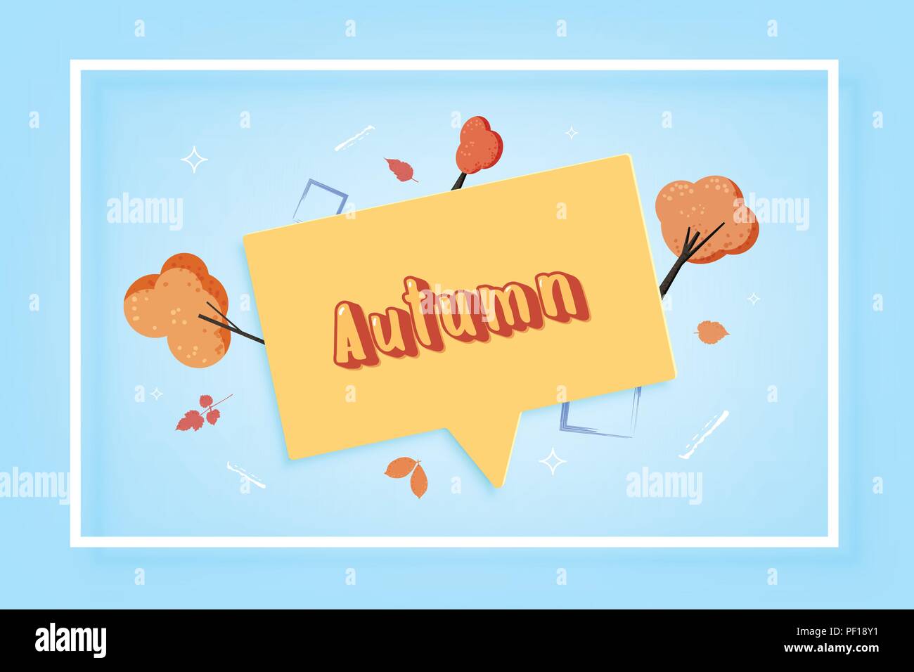 Autumn banner. Quote with speech bubble. Handwritten lettering with ...