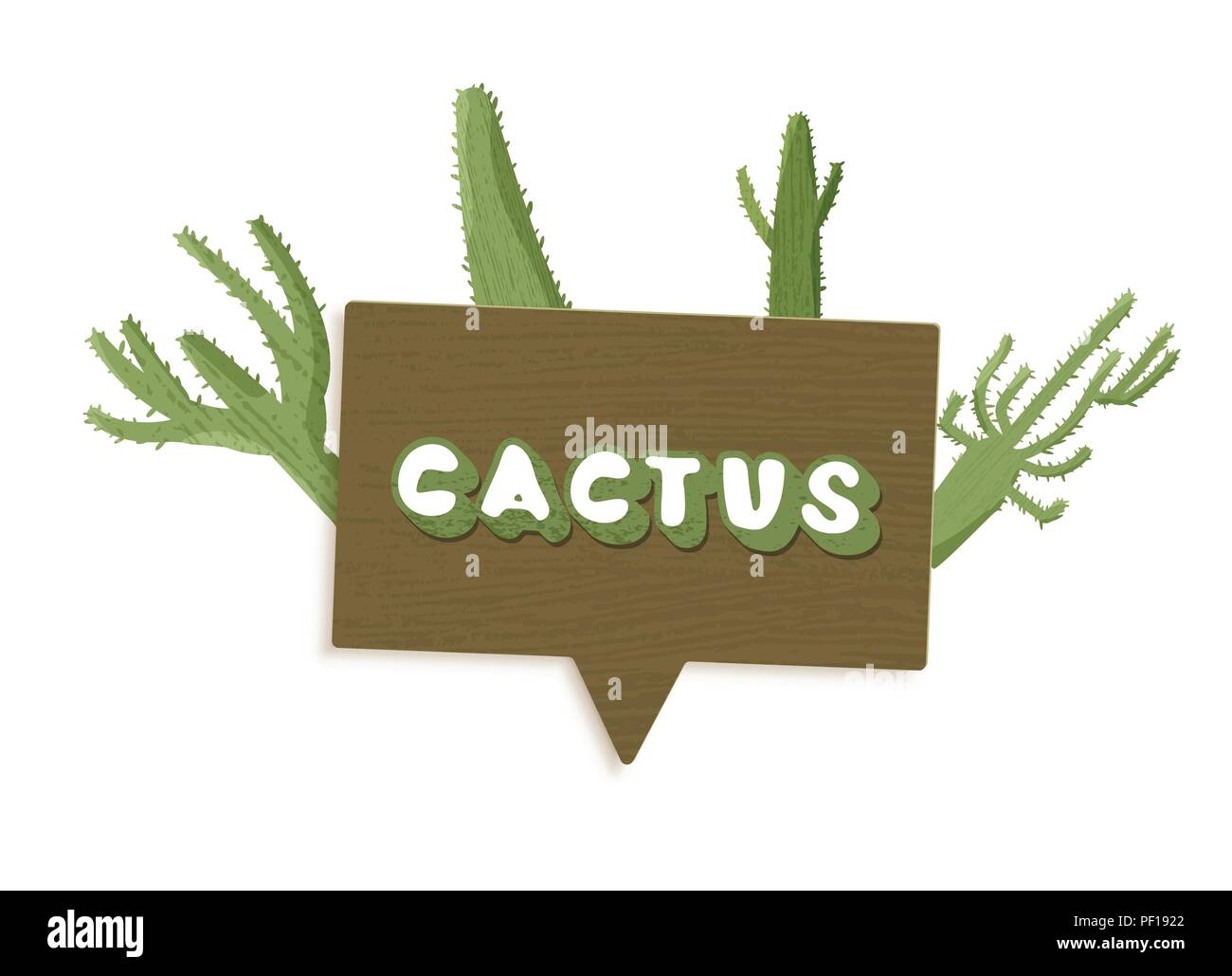 Cactus speech bubble. Set of cactuses. Succulents with handwritten ...
