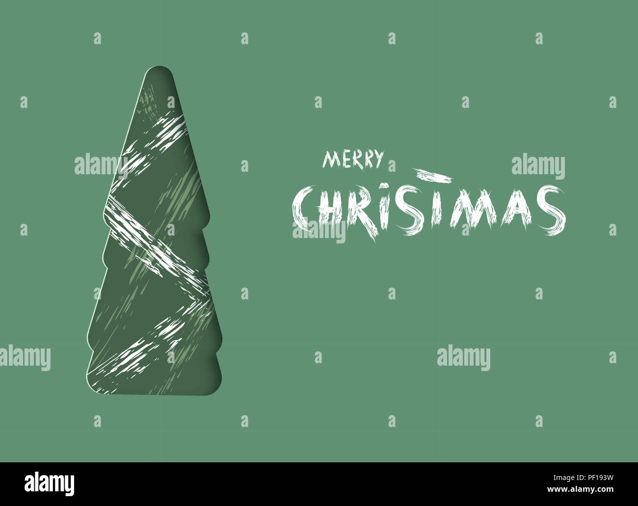 Merry Christmas Brush Handwritten Lettering With Decotated Christmas