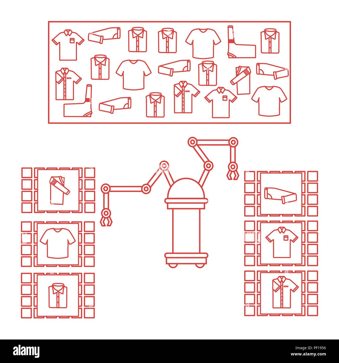 Smart automatic robotic sorting of clothes. Replacement of people with ...